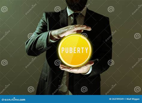 Text Sign Showing Puberty Word Written On The Period Of Becoming First