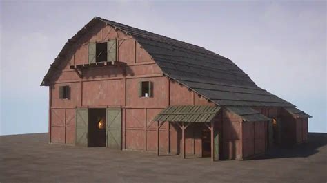 Old West Modular Barn 427 Game Assets Free