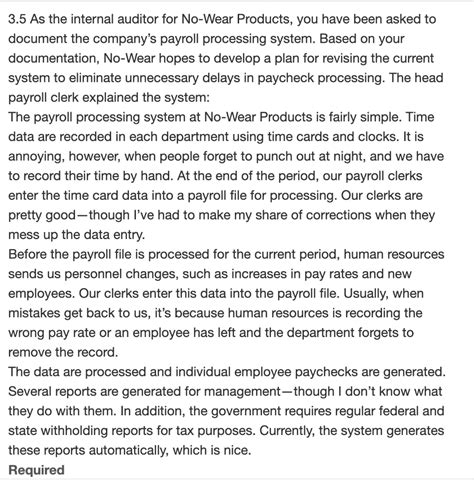 Solved As The Internal Auditor For No Wear Products You Chegg