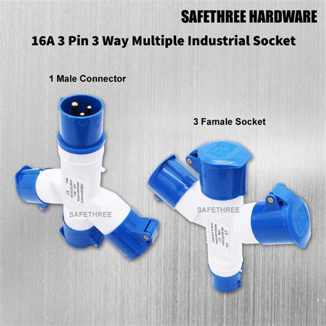 Ip44 16a Amp 3 Pin 3way Waterproof Industrial Core Socket 240v Multiple Ip44 16a Amp 3 Pin 3way Waterproof Industrial Core Socket 240v Multiple