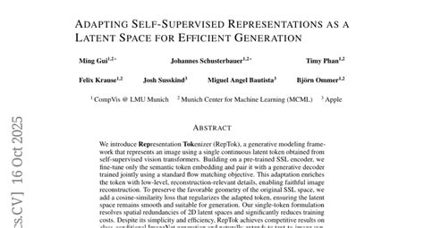 Adapting Self Supervised Representations As A Latent Space For