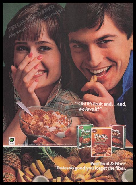 Post Fruit And Fibre Cereal 1980s Print Advertisement Ad 1985 Laughing C