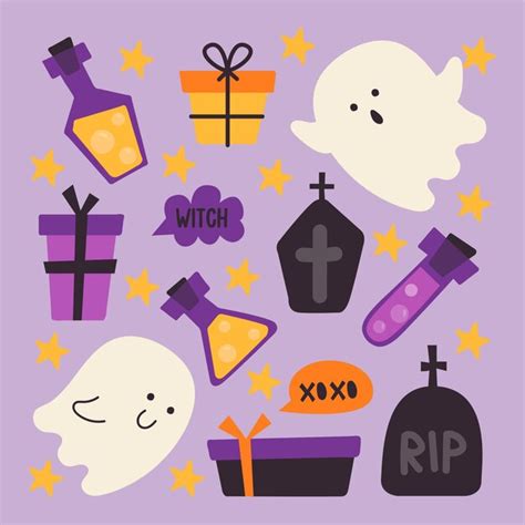 Premium Vector Halloween Cute Element Colection