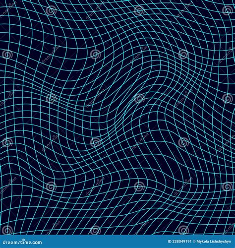 Abstract Distorted Wireframe Wave Vector Curve Surface Background Technology Grid Pattern