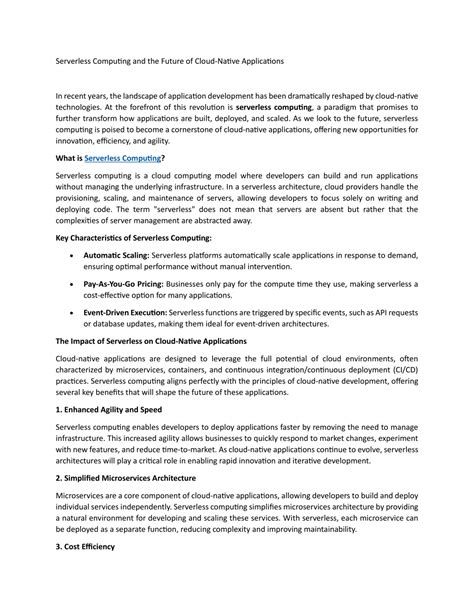 Ppt Serverless Computing And The Future Of Cloud Native Applications