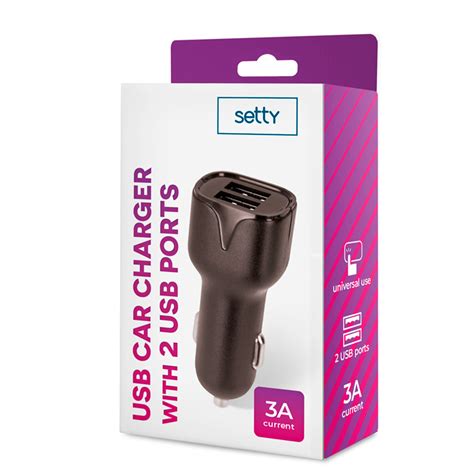 Setty USB Billader A XUSB A Sort DKK Setty USB Billader A XUSB A Sort DKK