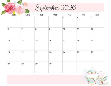 2026 Free Printable Pretty Floral Calendar And More Printables And