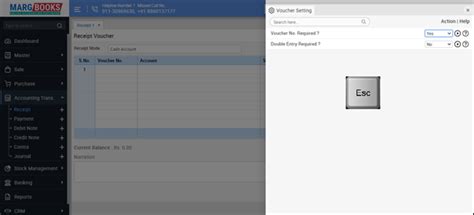 How To Enable Or Disable Voucher No In Receipt Voucher In Marg Books