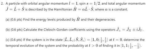 Solved A Particle With Orbital Angular Momentum L1 ﻿spin