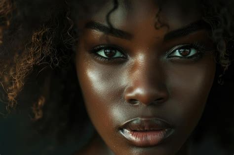 Premium Photo Portrait Of Beautiful Young Black Woman Showing