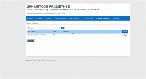 Download Source Code Aplikasi Spk Metode Promothee Berbasis Web