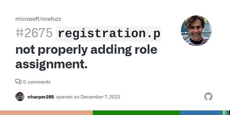 `registrationpy` Not Properly Adding Role Assignment · Issue 2675 · Microsoftonefuzz · Github