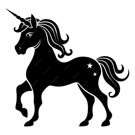 Premium Vector Cute Unicorn Black Silhouette