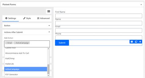Activecampaign Integration And Usage Piotnet Forms
