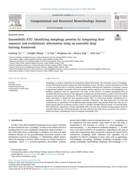 Pdf Ensembledl Atg Identifying Autophagy Proteins By Integrating