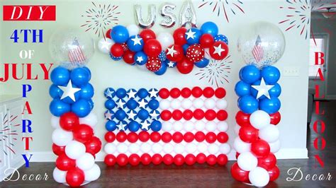 4th Of July Party Decorations Diy Balloon Column Stands Youtube