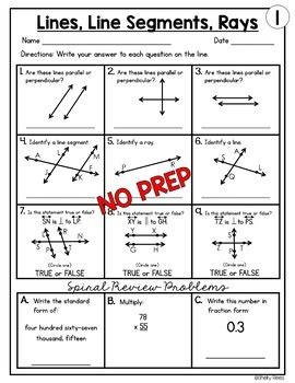 Free Lines And Line Segments Worksheets EdHelper Com Worksheets Library