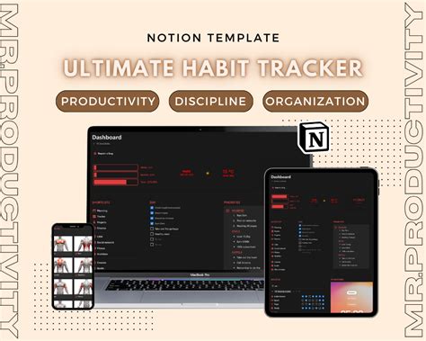 📈 Habit Tracker Procrastination Free Notion Template
