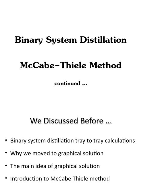 Distillation By Mccabe Thiele Method 2 Pdf Phases Of Matter Chemistry