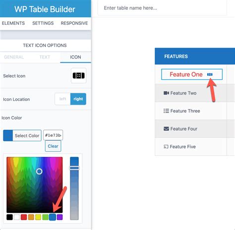 How To Add Text Icon WP Table Builder
