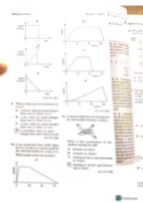 Solution Cambridge Physics Kinematics Solved Mcqs And Questions