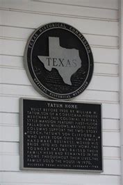Tatum Home Texas Historical Markers On