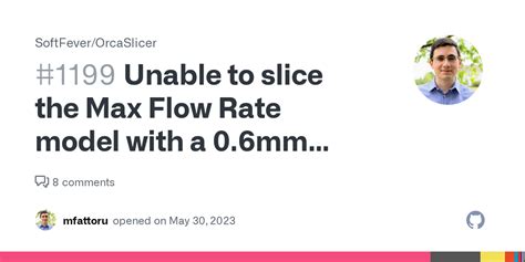 Unable To Slice The Max Flow Rate Model With A 06mm Nozzle Profile