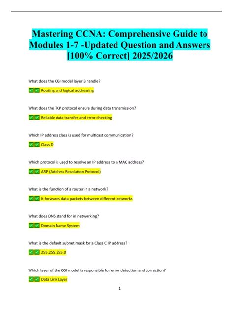 Mastering Ccna Comprehensive Guide To Modules 1 7 Updated Question