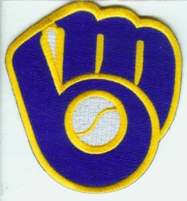 Milwaukee Brewers Glove And Ball Throwback Logo Jersey Patch Yellow Border 4874134490