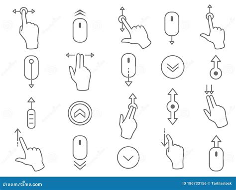 Line Scroll Gestures Scrolling Mouse Touchscreen Gesture And Scroll