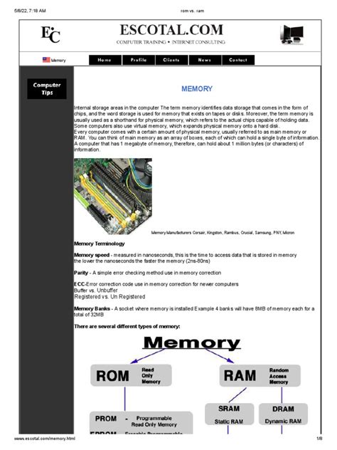 rom vs ram pdf random access memory dynamic random access memory