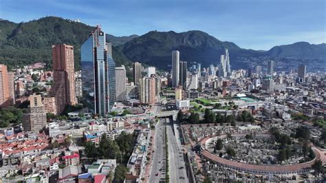 Bogota Skyline At Bogota In Colombia Downtown Scene Stock Video