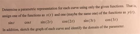 Solved Determine A Parametric Representation For Each Curve