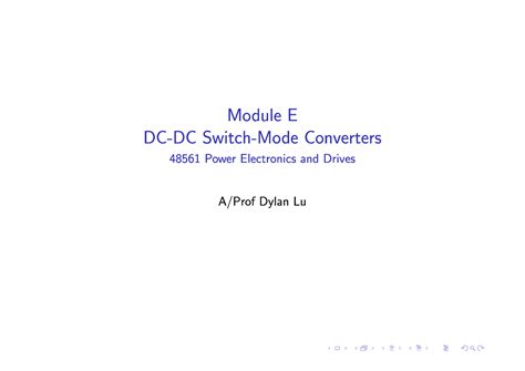 Ped Module E Dc Dc Converters Part 2 Annotated Dc Dc Switch Mode Converters Dc Dc Converters