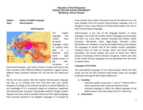 Indo European History Of English Language Nueva Vizcaya State