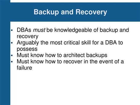 PPT Introduction To Oracle Backup And Recovery PowerPoint Presentation ID