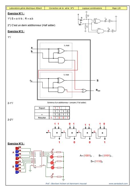 SOLUTION Série d exercices n tech logique combinatoire correction Studypool