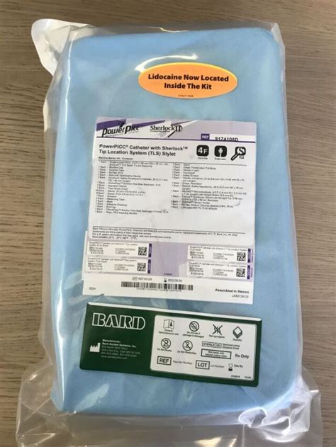 New Bard 9174108d Powerpicc Catheter W Sherlock Tip Location System