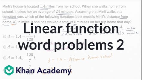 How To Write Linear Function Word Problems