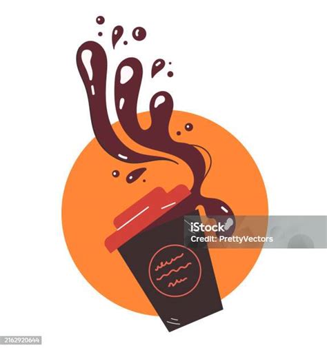 테이크 아웃 커피 종이컵 고립 된 개념입니다 벡터 평면 그래픽 디자인 요소 Illustration 떨어짐에 대한 스톡 벡터 아트 및 기타 이미지 Istock