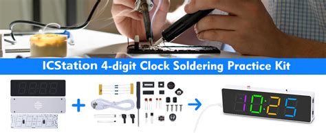DC V Colorful LED Electronic Clock Kit DIY Soldering Project For STEM Teaching School
