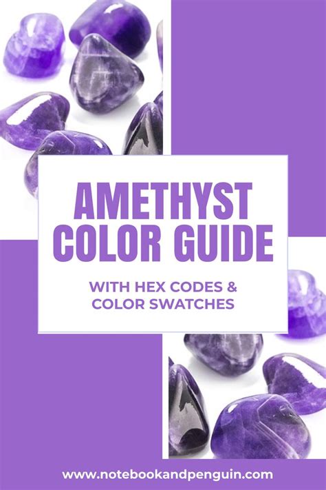 Amethyst Color Guide With Color Swatches Hex Codes Amethyst Color Palette Hex Color Codes