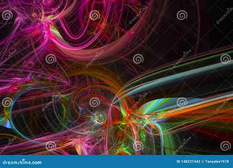 Abstract Science Futuristic Bright Texture Style Overlay Energy Nebula Fractal Fantasy Backdrop