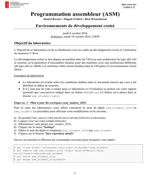 Programmation Assembleur Asm Reds Heig Vd