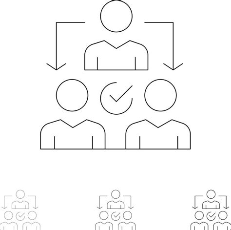 Assignment Delegate Delegating Distribution Bold And Thin Black Line Icon Set 19121785 Vector