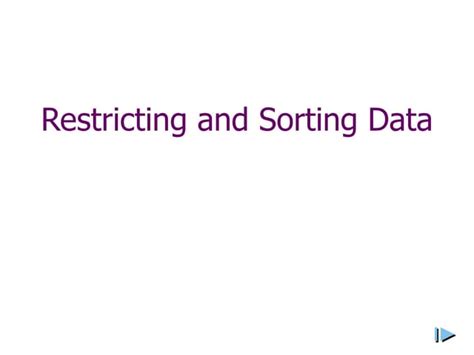 Les02 Restricting And Sorting Data Using Sqlppt
