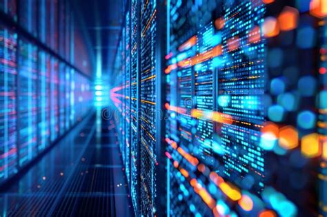 A Data Server Unit Operating In A Dimly Lit Room Illustrate The