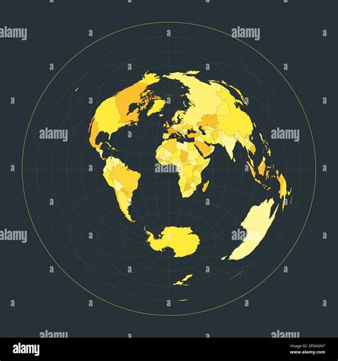 World Map Azimuthal Equidistant Projection Futuristic World Illustration For Your Infographic