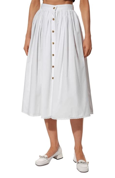 Женская белая хлопковая юбка Miu Miu купить в интернет магазине ЦУМ
