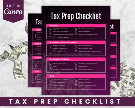 Tax Prep Checklist Tax Prep Tracker Business Tax Checklist Tax